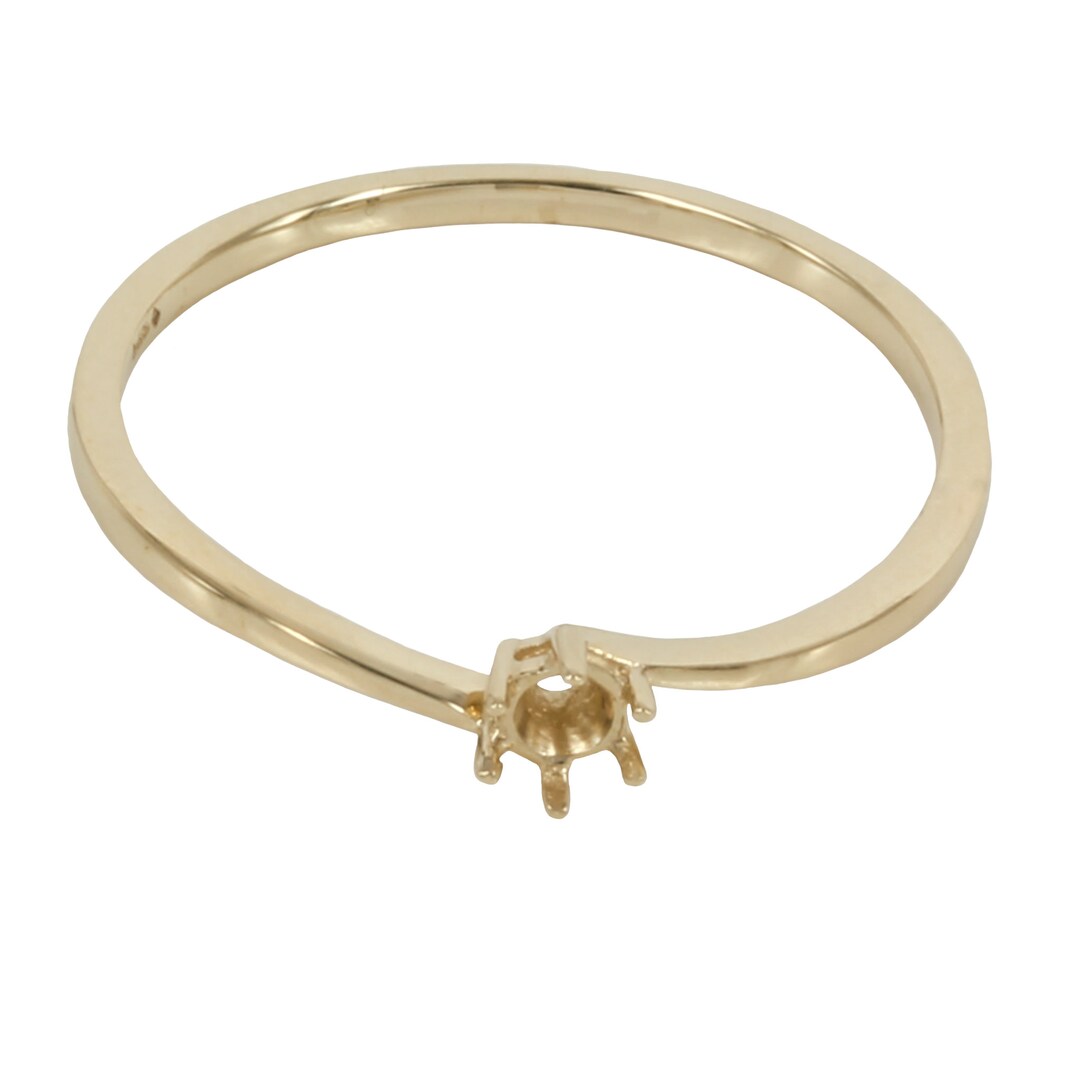14K Gold Offset Band Ring for 3mm Round Stones | MTR561K14 - Etsy