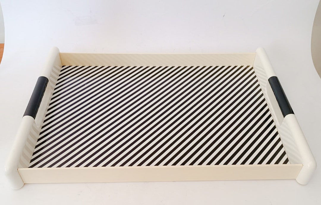 Vintage Memphis Style 90s Black and White Pop Art Plastic Tray - Etsy