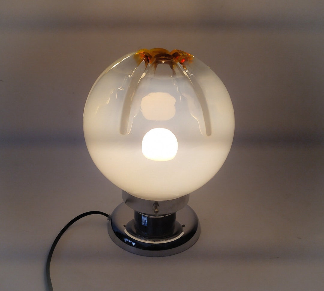 Vintage Table Lamp Design Tony Zuccheri Mazzega Space Age 70s Murano ...