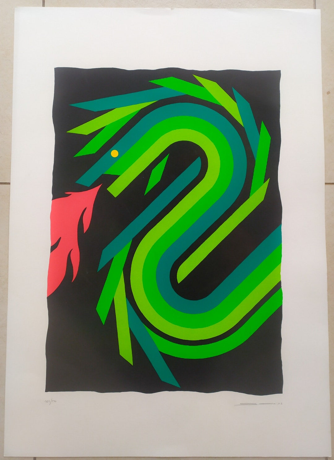 Giuseppe Sicuranza Bestiary Graphic Snake Multi-color Screen Printing ...