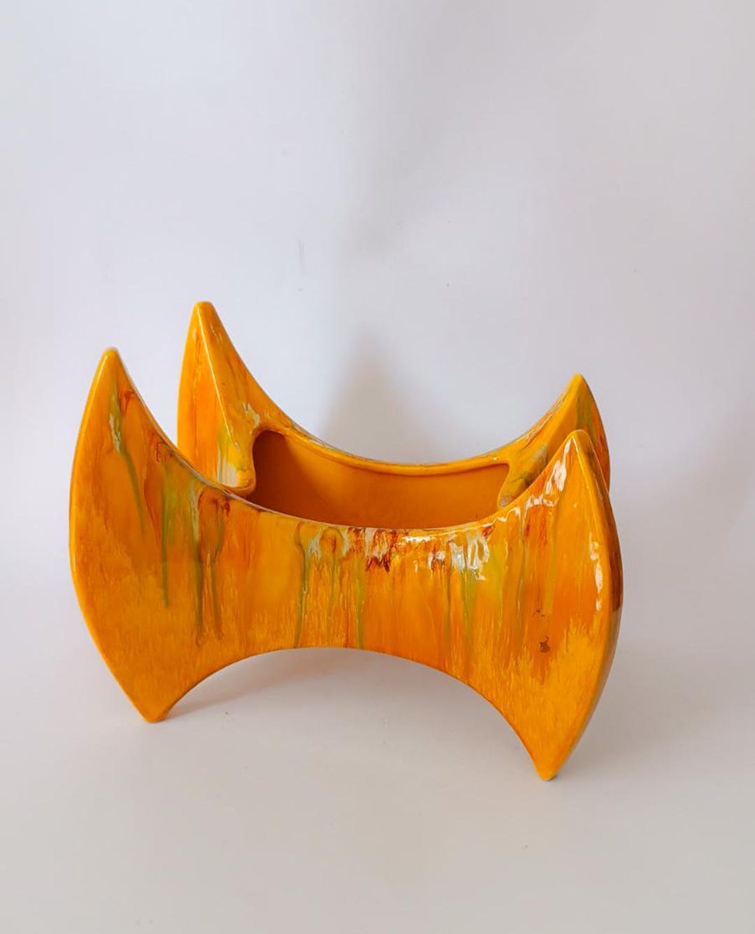 Stunning Bertoncello Big Size Yellow Fat Lava Vintage Space Age Design ...