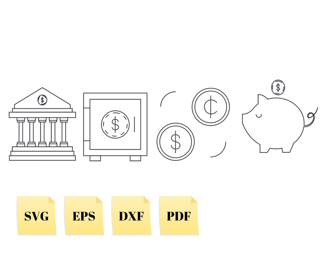 Banking and Financial Cut Files svg, Dxf, Png, Eps, Great for Web ...