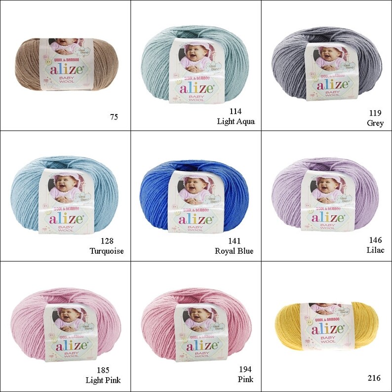 ALIZE BABY WOOL Blend Wool, Acrylic, Bamboo. Yarn for Children ...