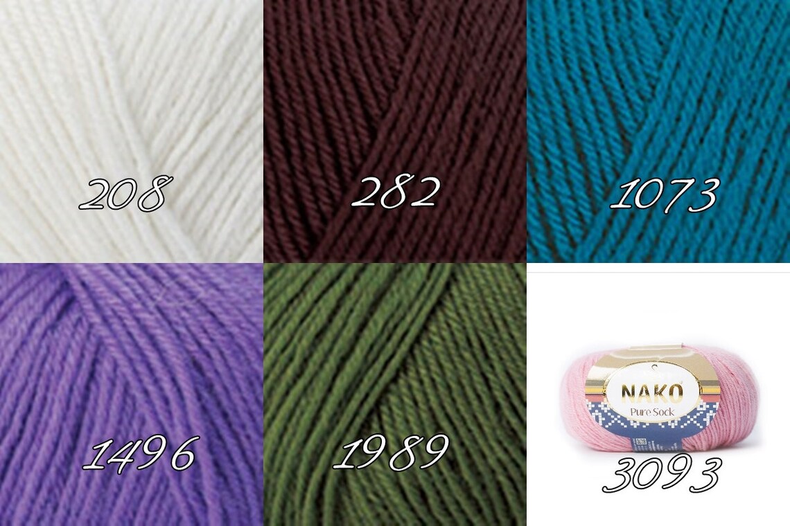 NAKO PURE SOCK Ideal for Gloves, Wrists, Socks. Virgin Wool, Polyamide ...