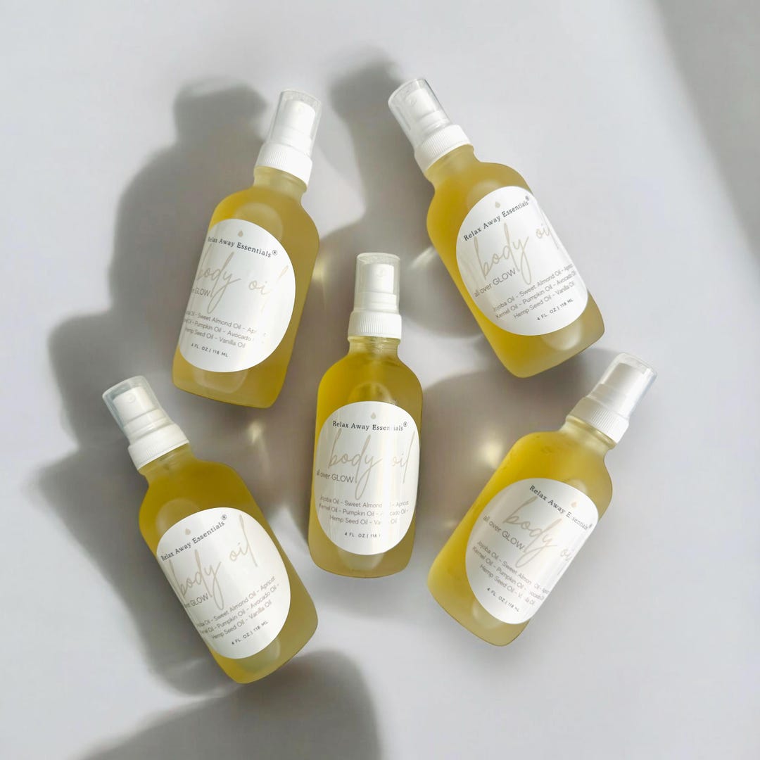 Spray Body Oil | All Over Glow Oil | Natural Oil | Skin Care | 4 Oz. | Spa Gift for Her | Silky ...