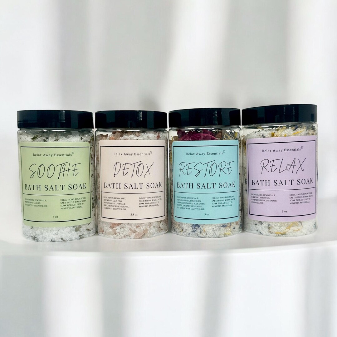 Bath Salt Soak | Spa Gift | Relaxing Salts | Gift for Her | Botanical ...
