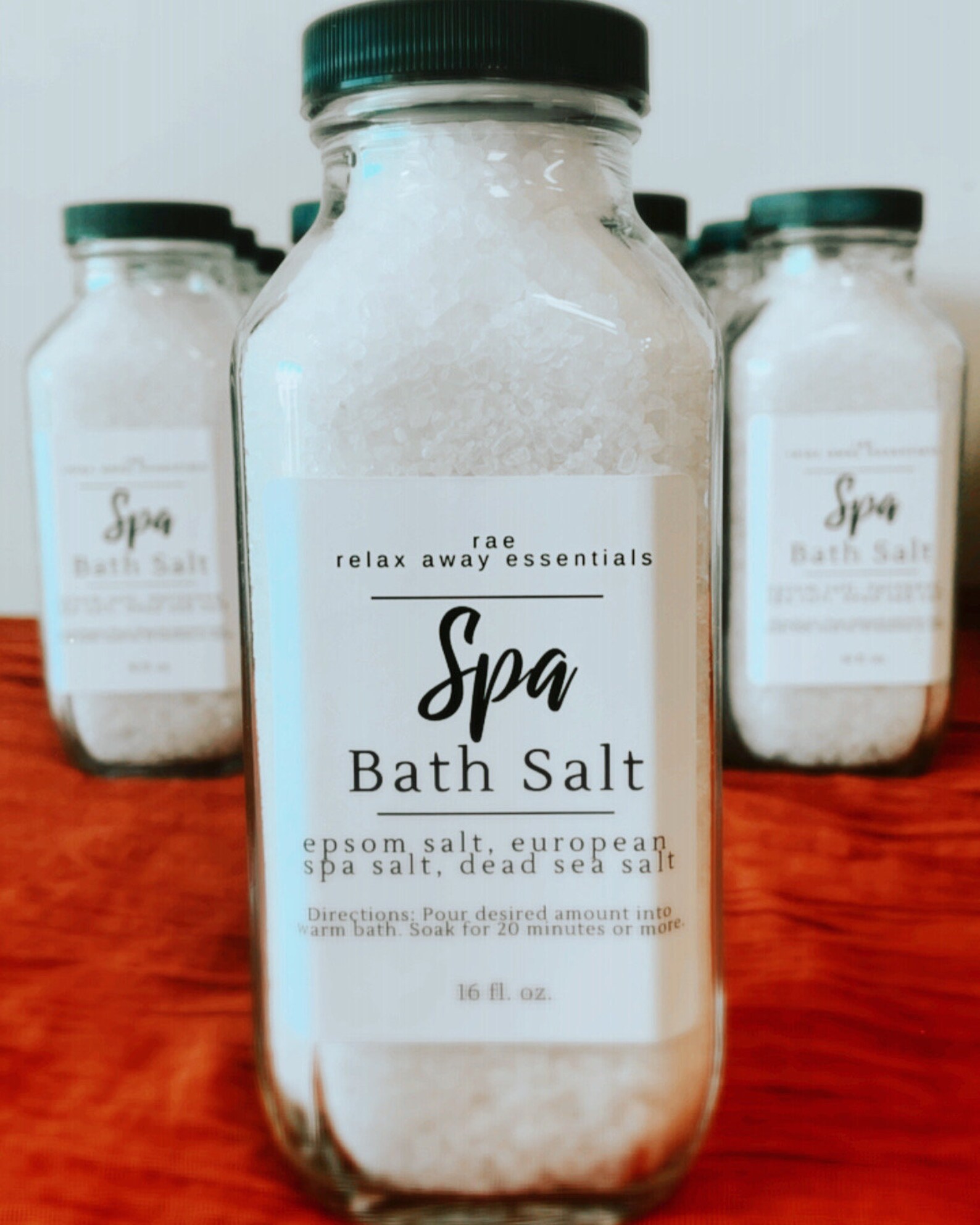 Spa Bath Salts 16 Fl Oz Glass Jar European Spa Salt Epsom Etsy