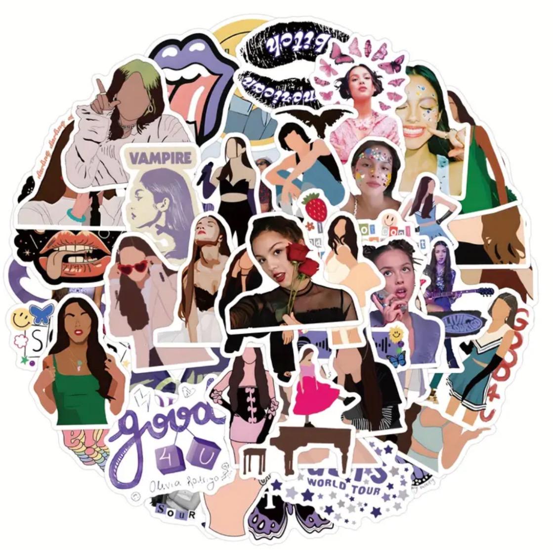Mixed Olivia Rodrigo Stickers, Sour Tour, Guts Stickers, Vinyl Sticker ...