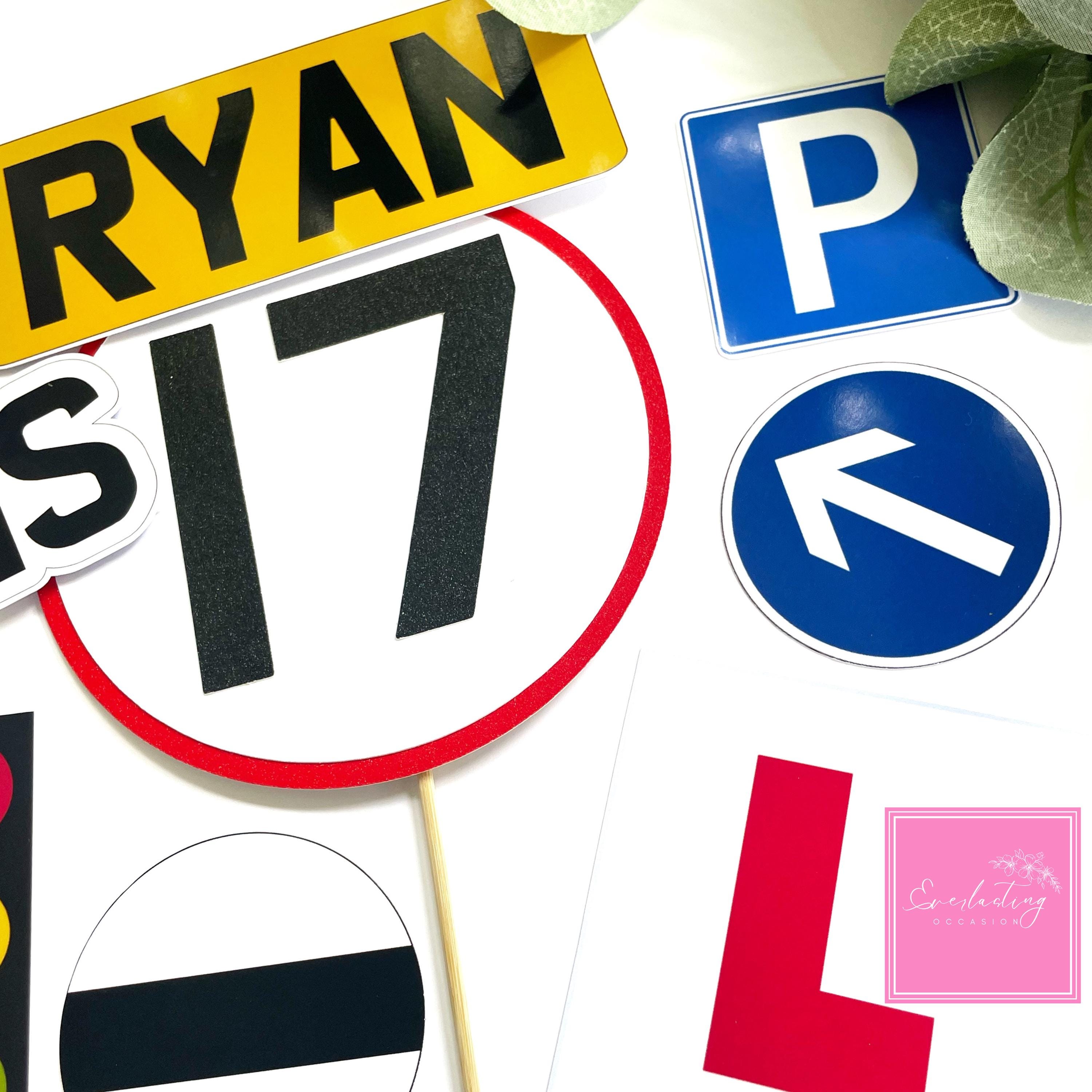 Learner Driver Cake Topper Set, New Driver Cake Toppers, Road Signs ...