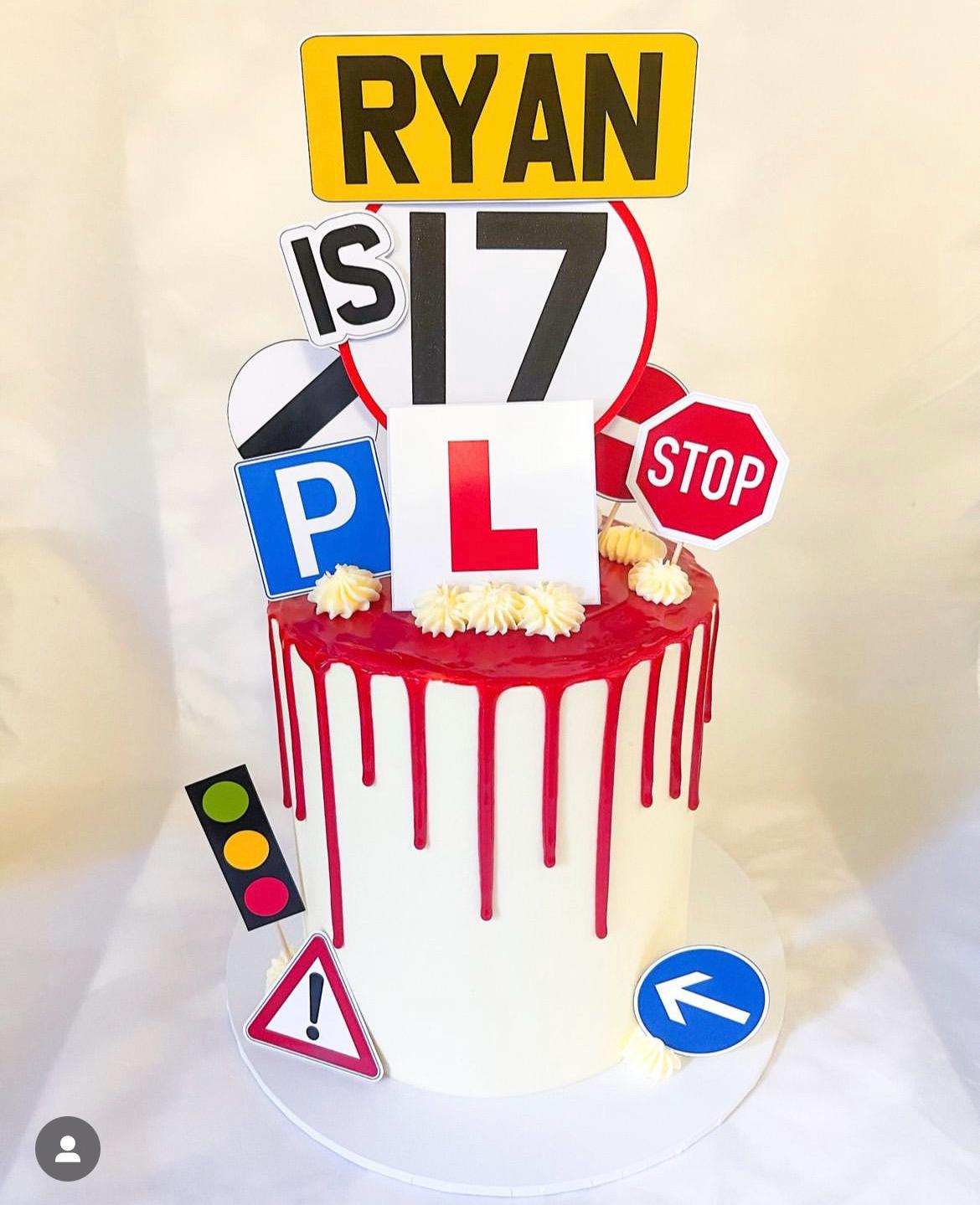 Learner Driver Cake Topper Set, New Driver Cake Toppers, Road Signs ...