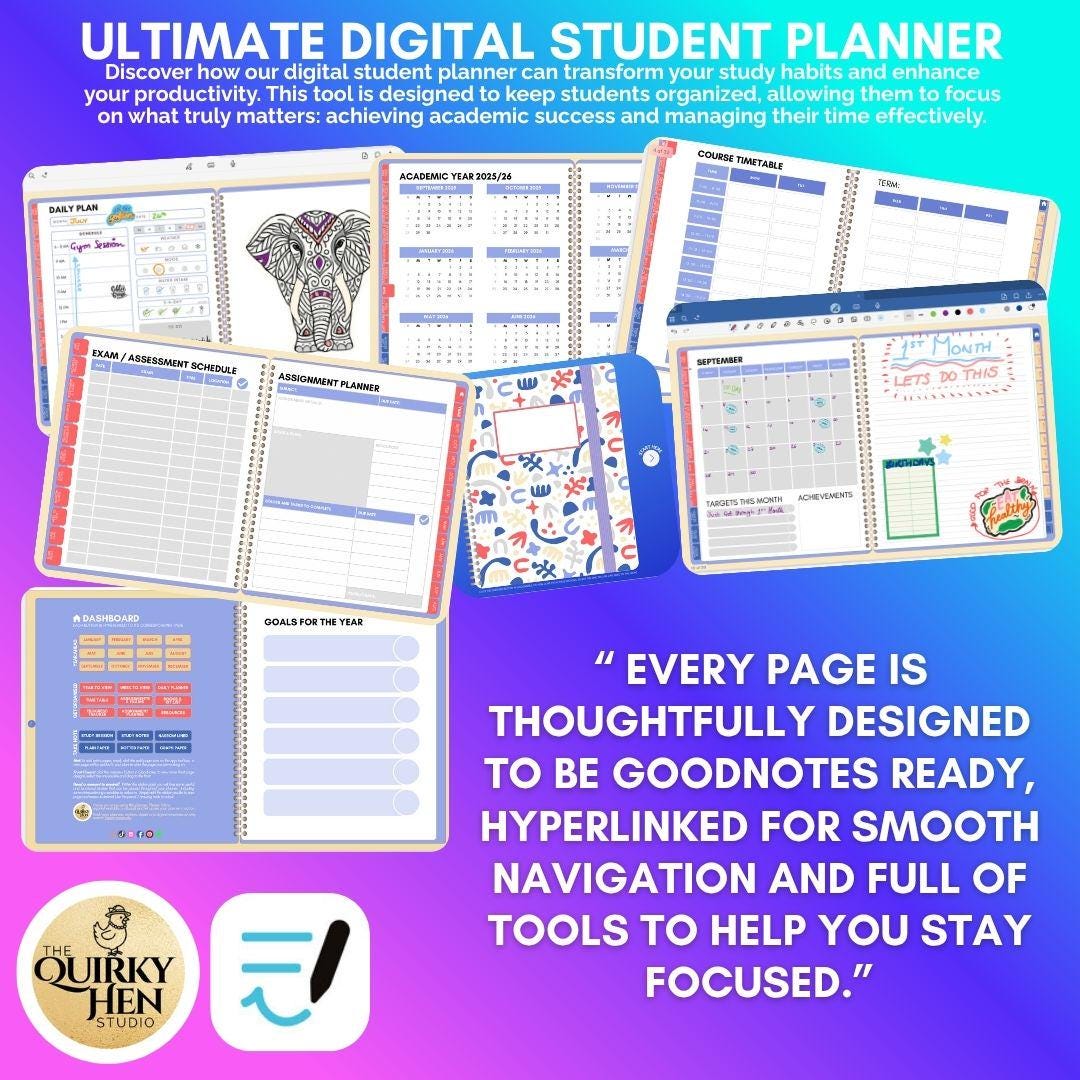 2025-2026 Digital College Planner for Goodnotes: Academic Study ...