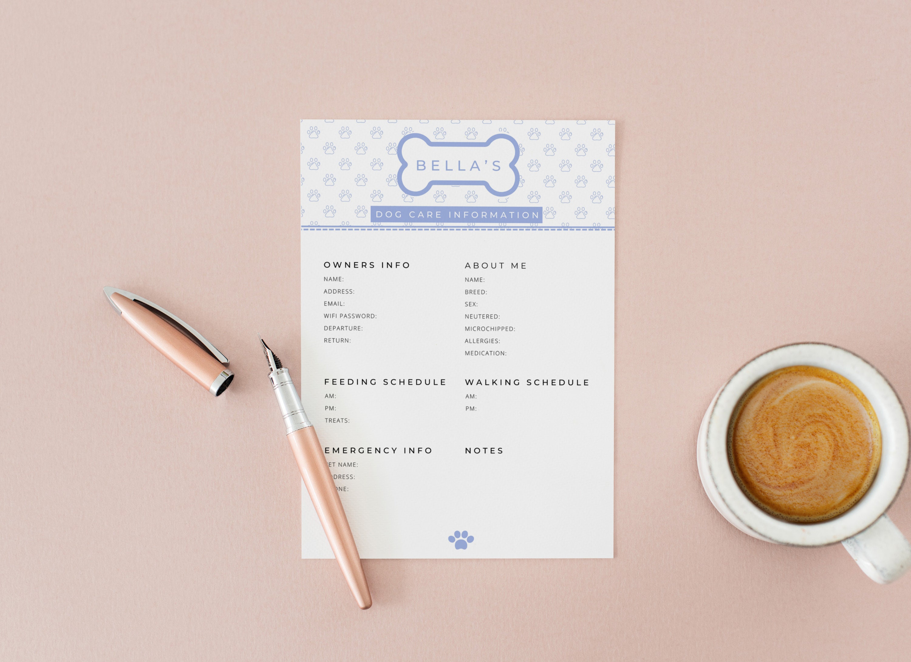 The Ultimate Dog Sitter Checklist, Pet Sitting Form, Pet Care, Canva ...