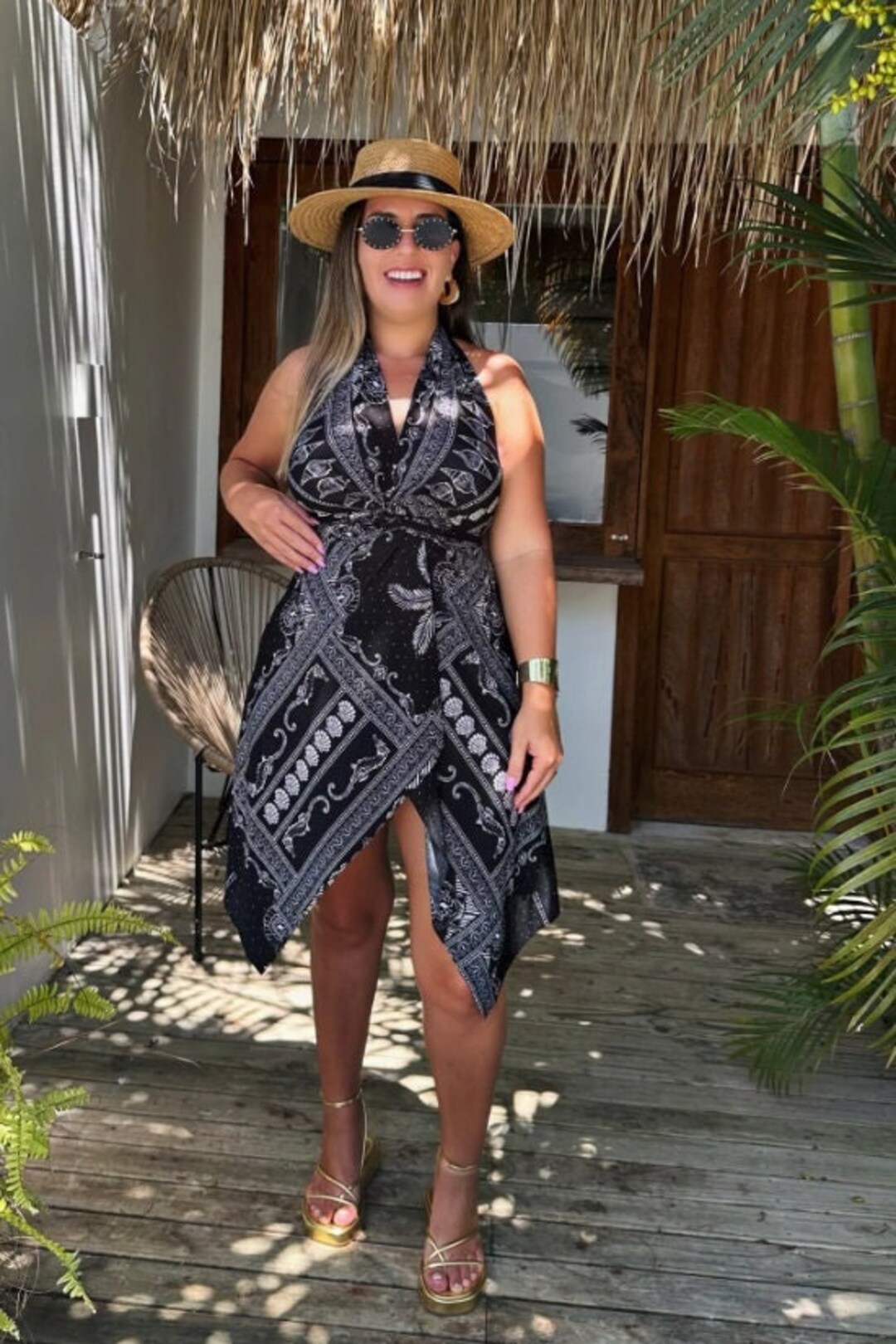 SHORT 7 in 1 Summer Dress Pareos Sarong Versatile Wrap Vacation Outfit ...