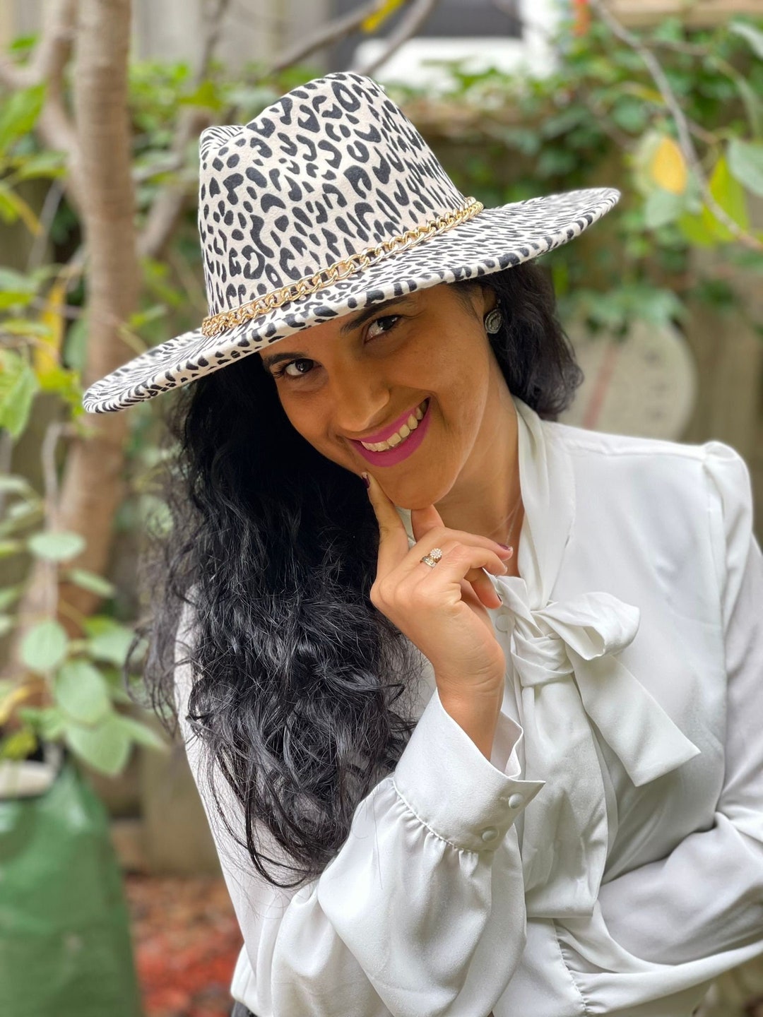 Leopard Fedora Hat,leopard Print Fedora With Hat Band,animal Print Hat ...