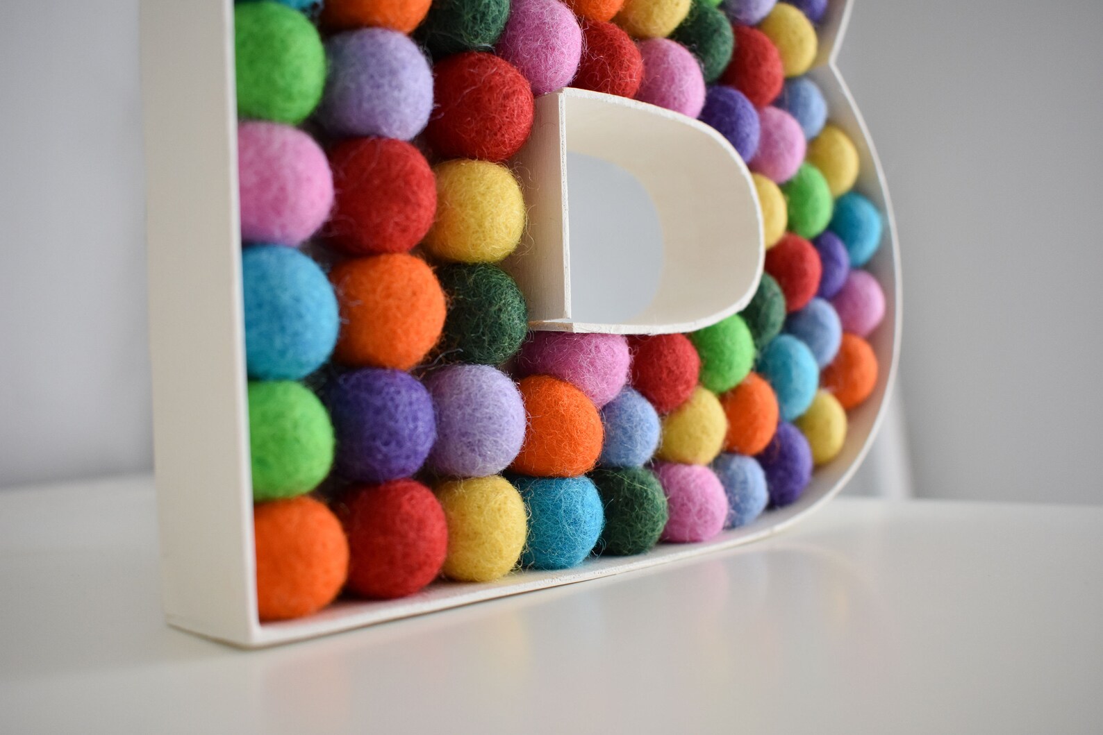 Wooden Felt Ball Letter Decoration | Etsy