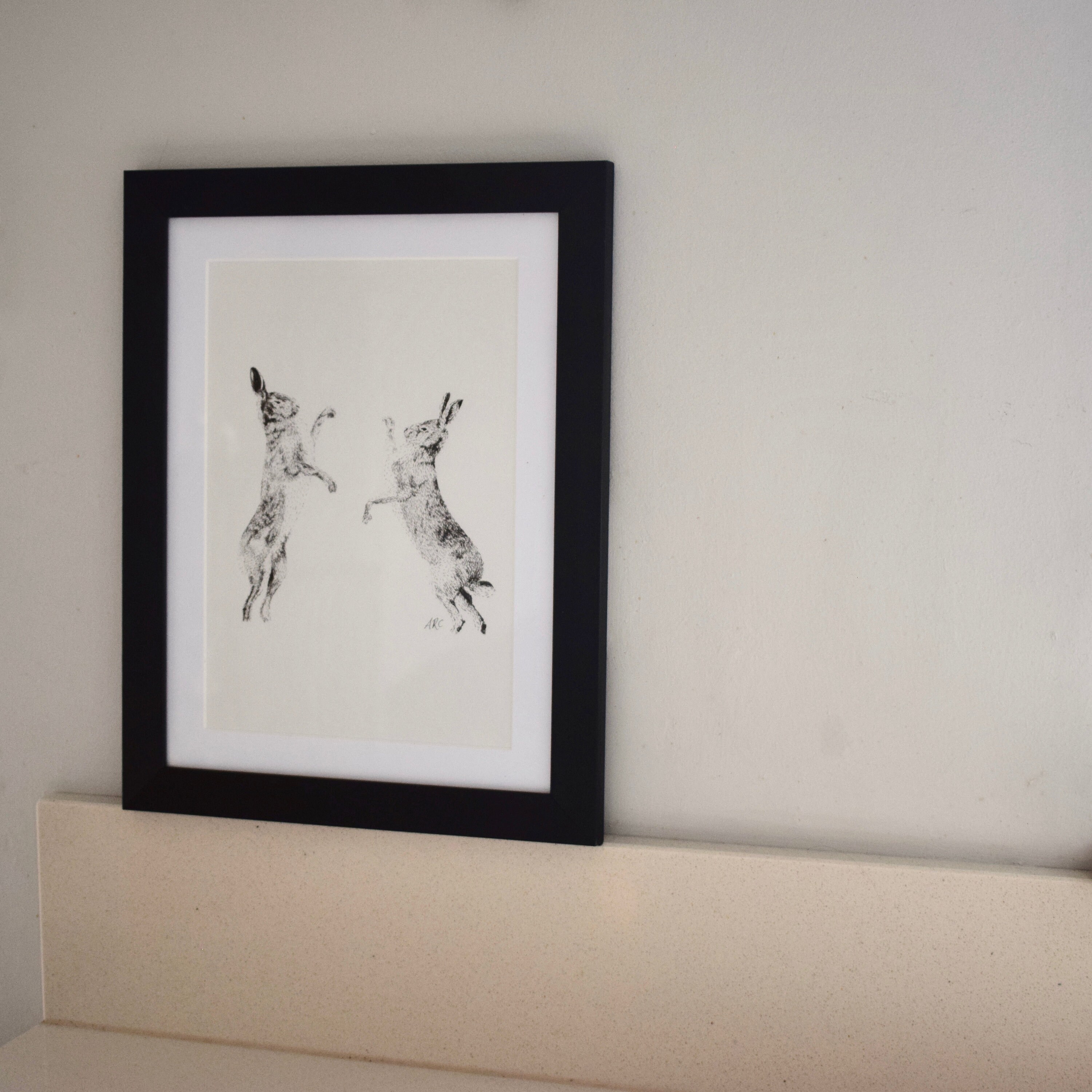Boxing Hares Art Print A4 Print of Boxing Hares Pen and Ink Drawing - Etsy