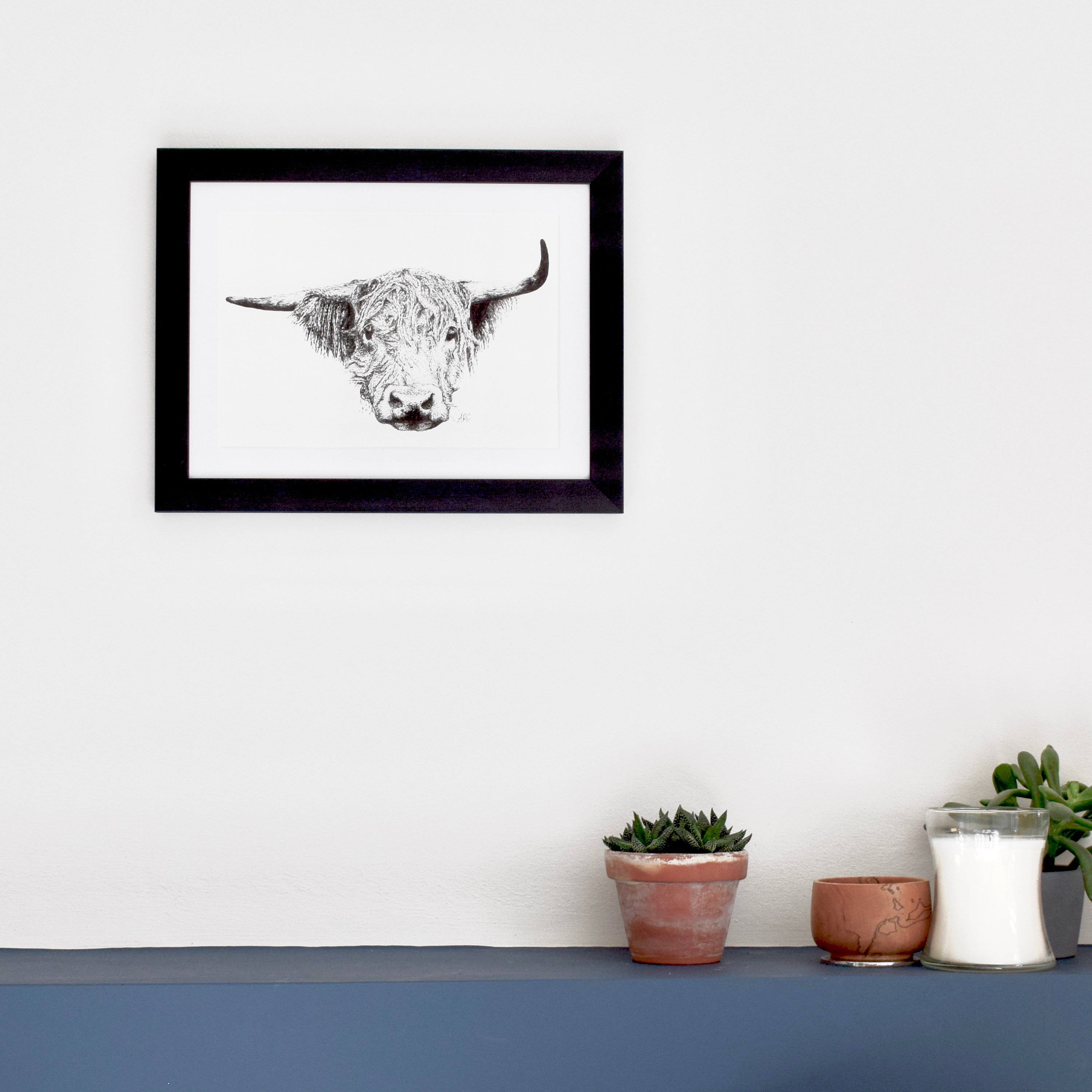 Highland Cow Art Print A4 Print of Highland Cattle Drawing, Pen and Ink ...
