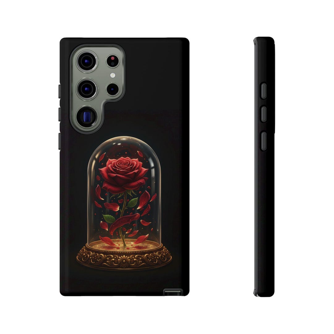 Enchanted Red Rose Dome Phone Case | Gothic Floral Art - Etsy