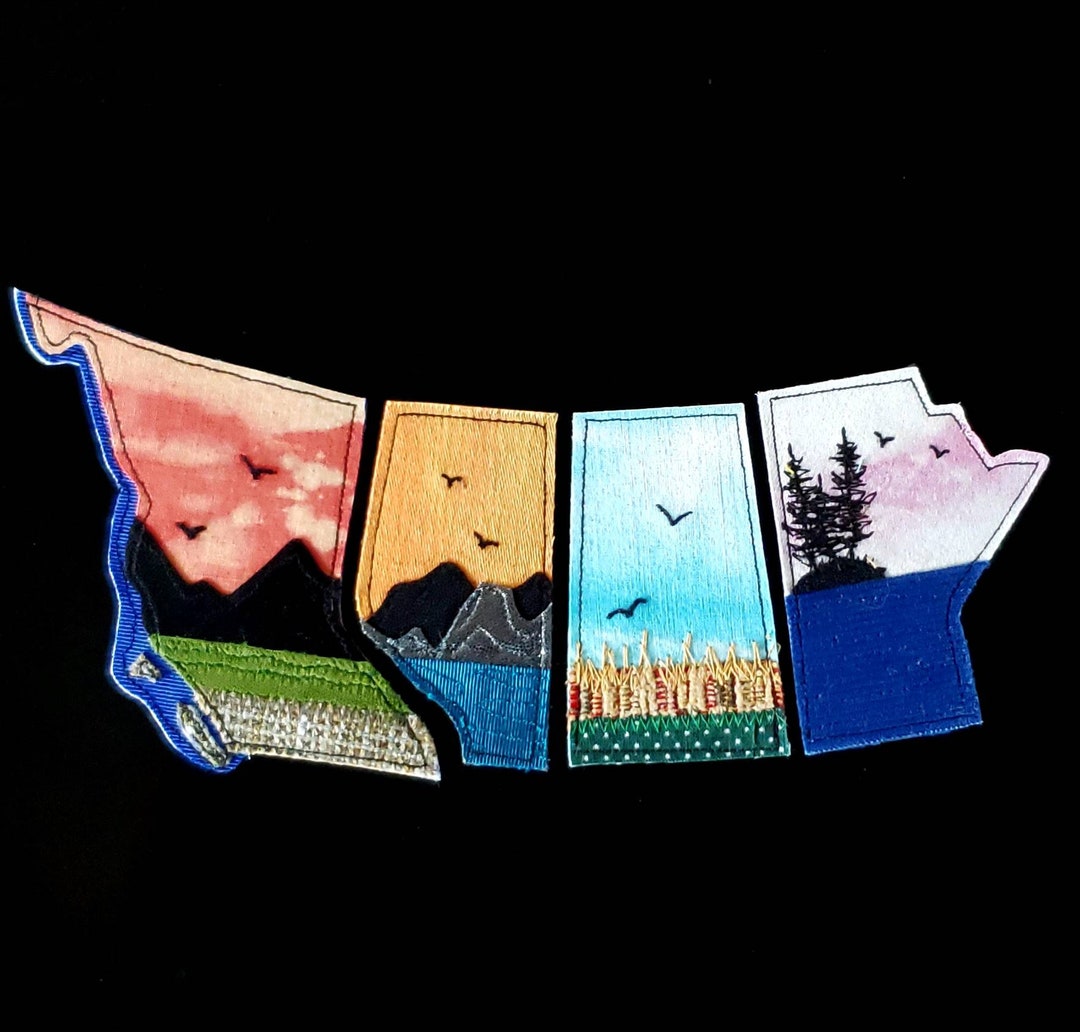 Set of FOUR Canada MAGNETS (British Columbia, Alberta, Saskatchewan ...
