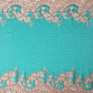 Turquoise Stretch Lace Trim, Wide Elastic Lace Fabric, Wedding Lingerie ...