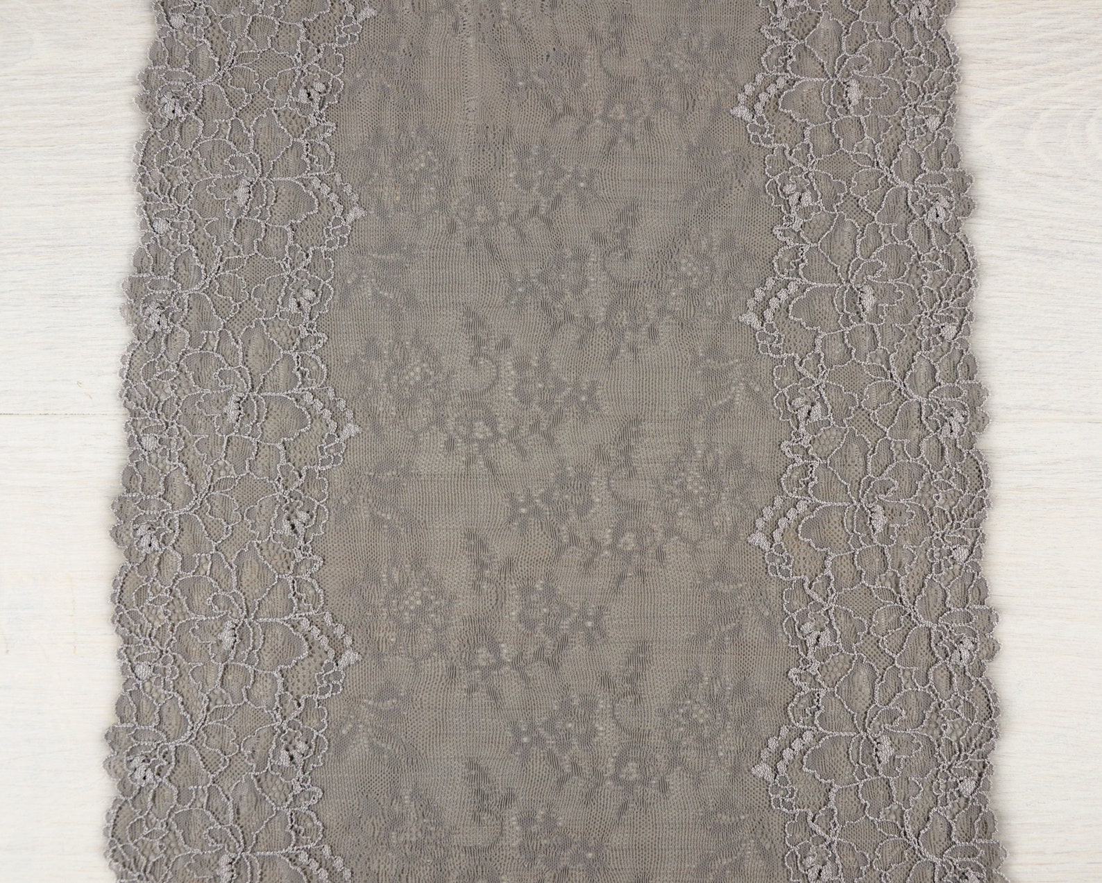 Extra Wide Stretch Lace Taupe Floral Elastic Lingerie Lace | Etsy