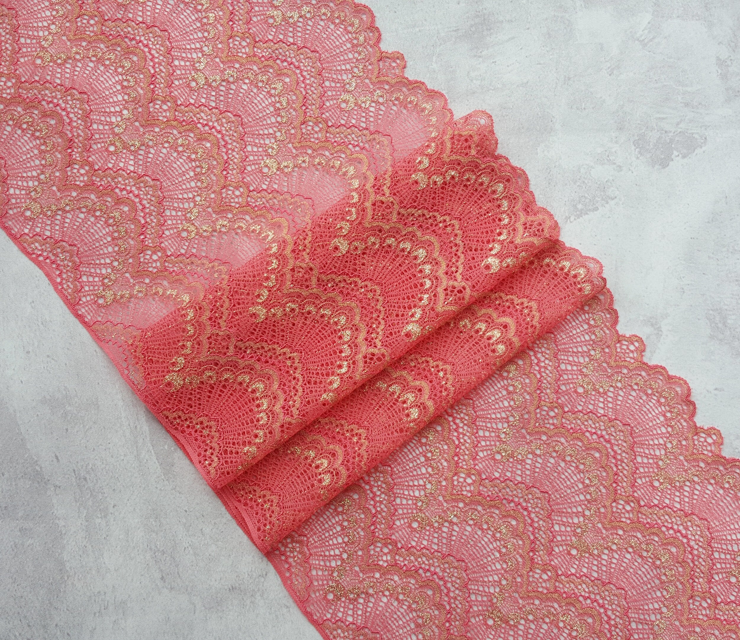 Coral Lingerie Stretch Lace Trim Elastic Lace Bra Making Width 23.5 Cm 9.25 Nr 729 Etsy Ireland
