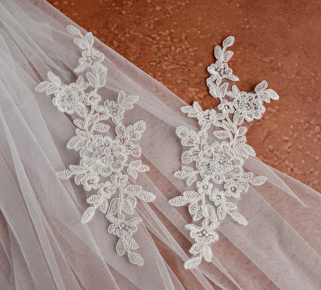 Off-white Applique Lace Pair for Wedding Dress AP023 - Etsy