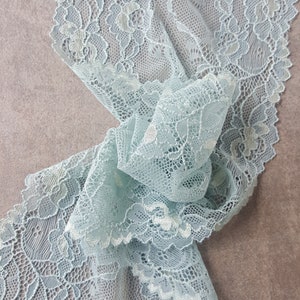 Mint Stretch Lace Trim Bra Making, Floral Elastic French Lace, Width 17 ...