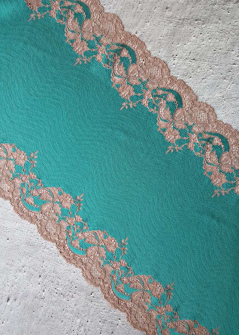 Turquoise Stretch Lace Trim Wide Elastic Lace Fabric Wedding - Etsy