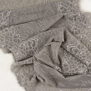 Extra Wide Stretch Lace Taupe Floral Elastic Lingerie Lace Trim by the ...