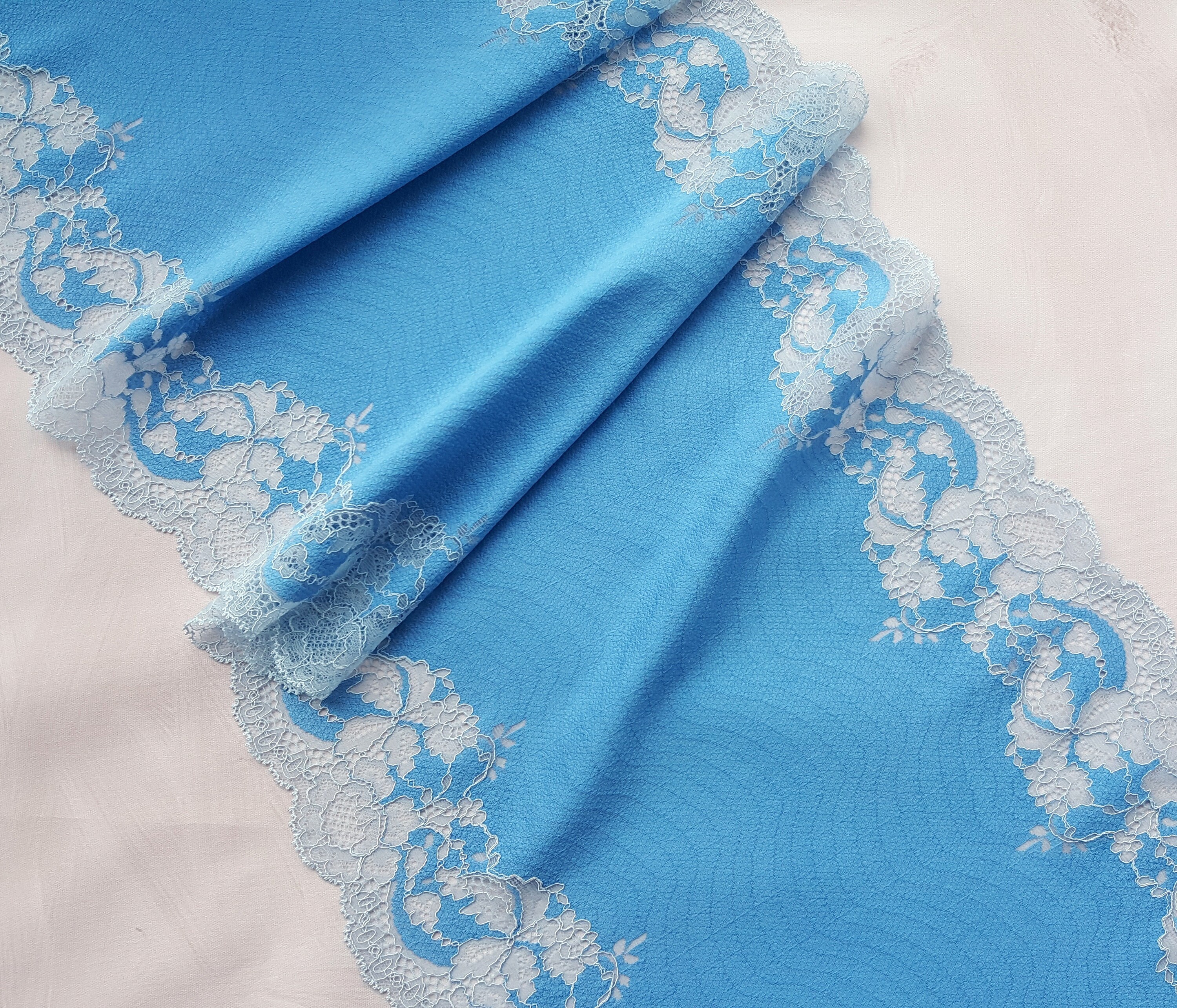 Light Light Blue Stretch Lace Trim Wide Elastic Lace Fabric | Etsy