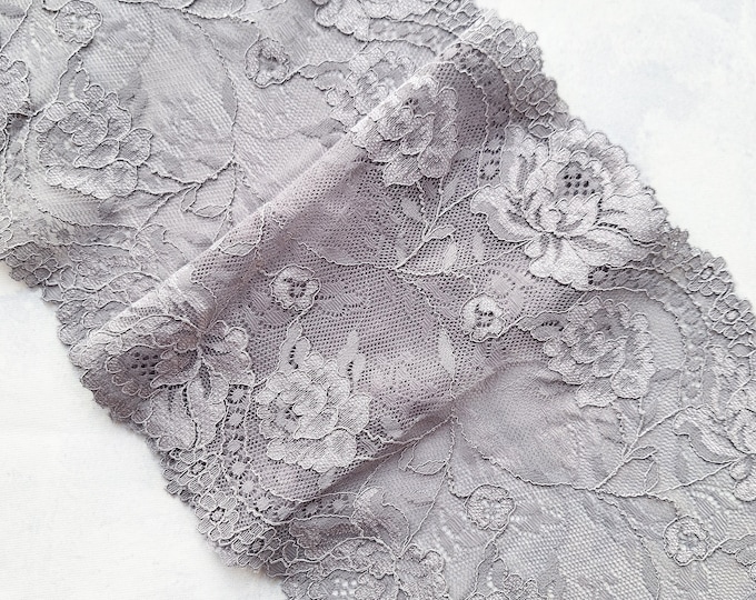 Burgundy Wide Stretch Lace Trim Bra Making, Elastic Lace Fabric, Width ...