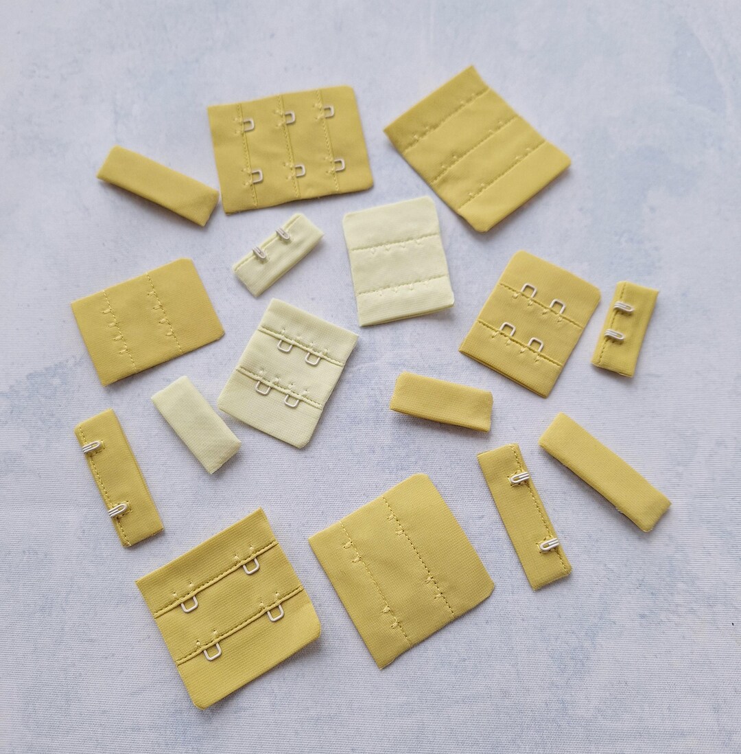 2x2 Mustard Yellow Bra Making Hook and Eye Closures, Lingerie Making ...