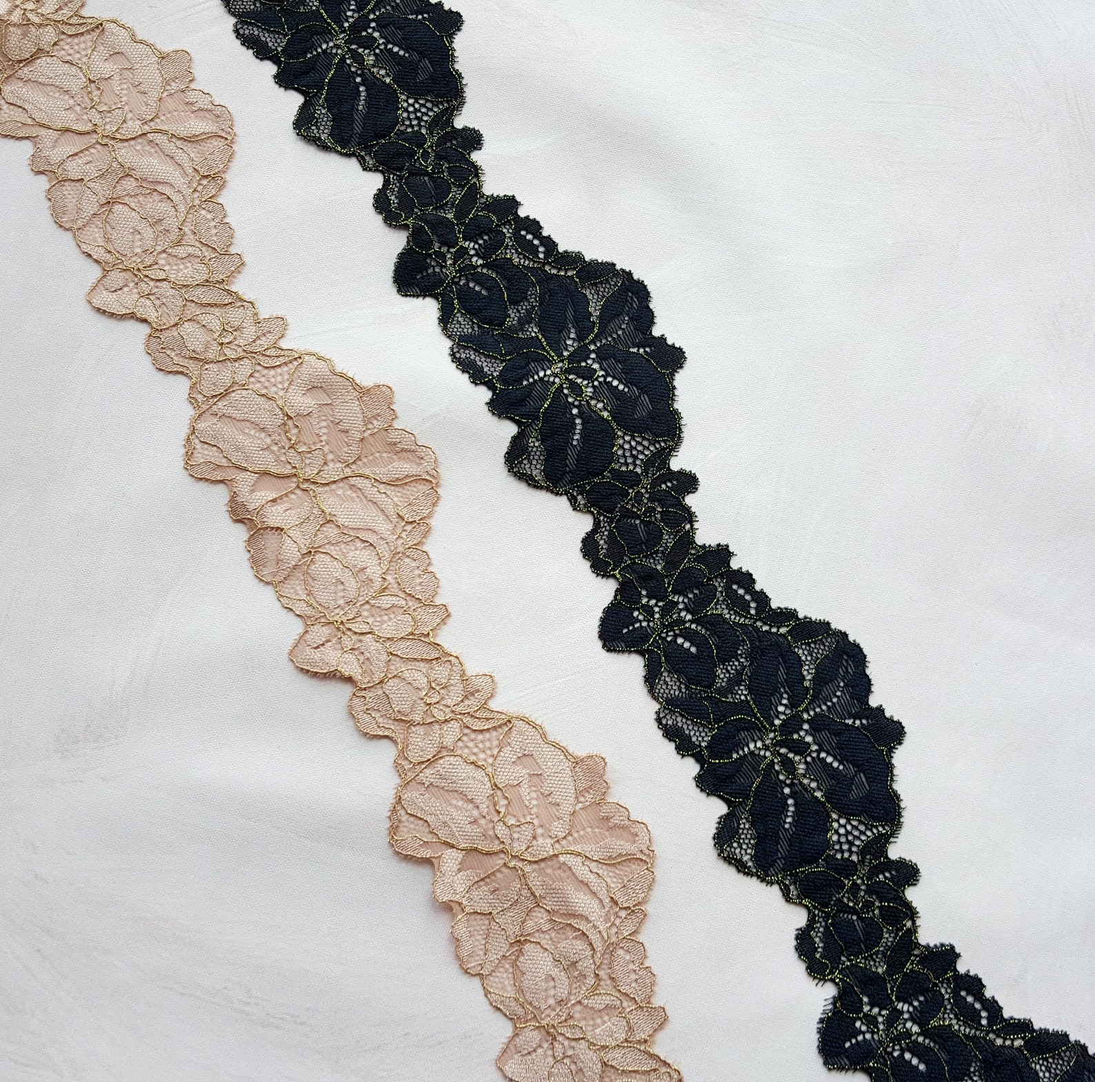 Stretch Lace Trim Scalloped Edge Lace Trimming Width 6.5 Cm - Etsy