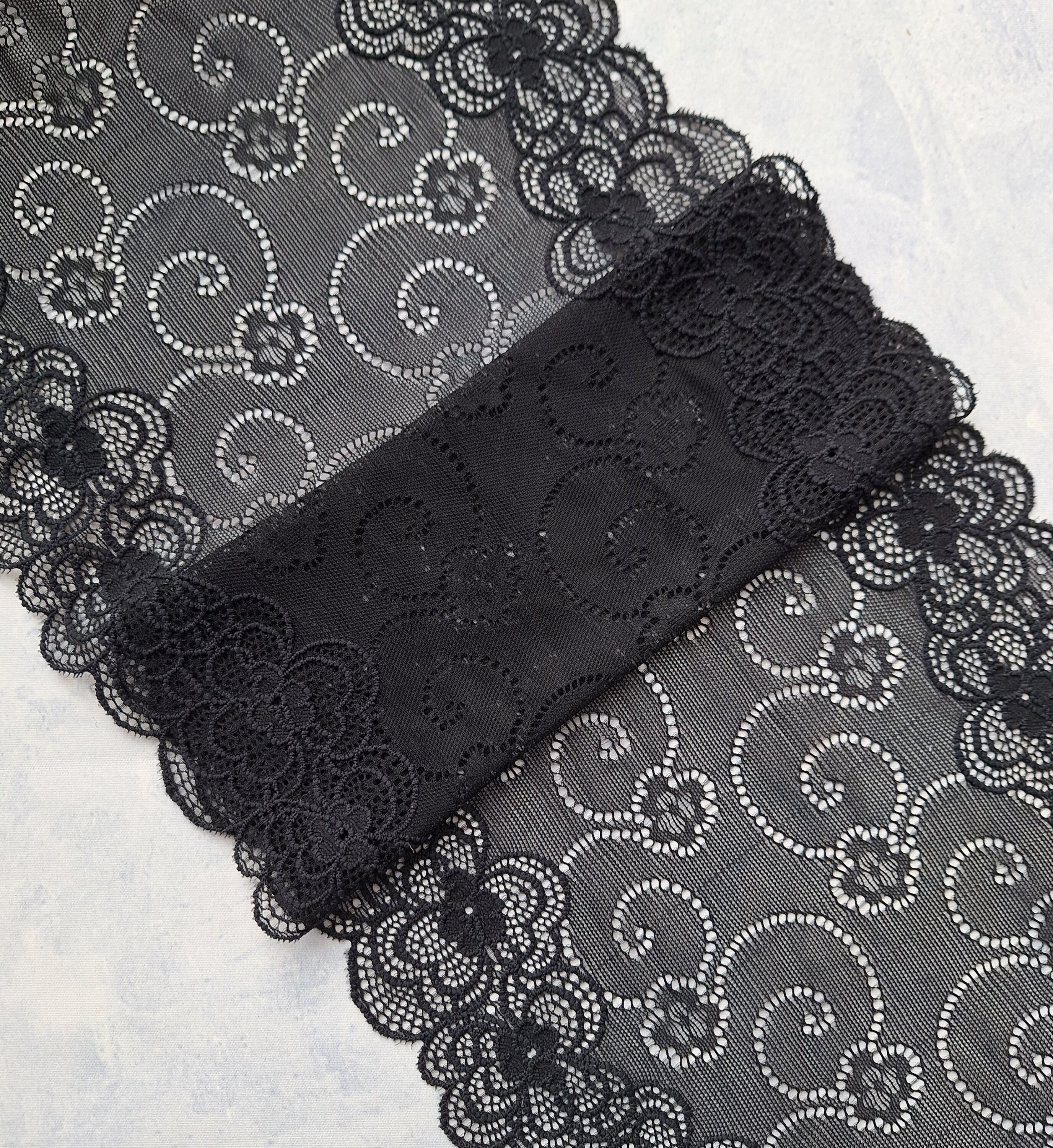 Black lace for sewing store