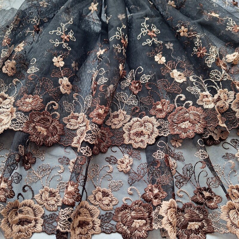 Embroidered Sheer Fabric - Etsy