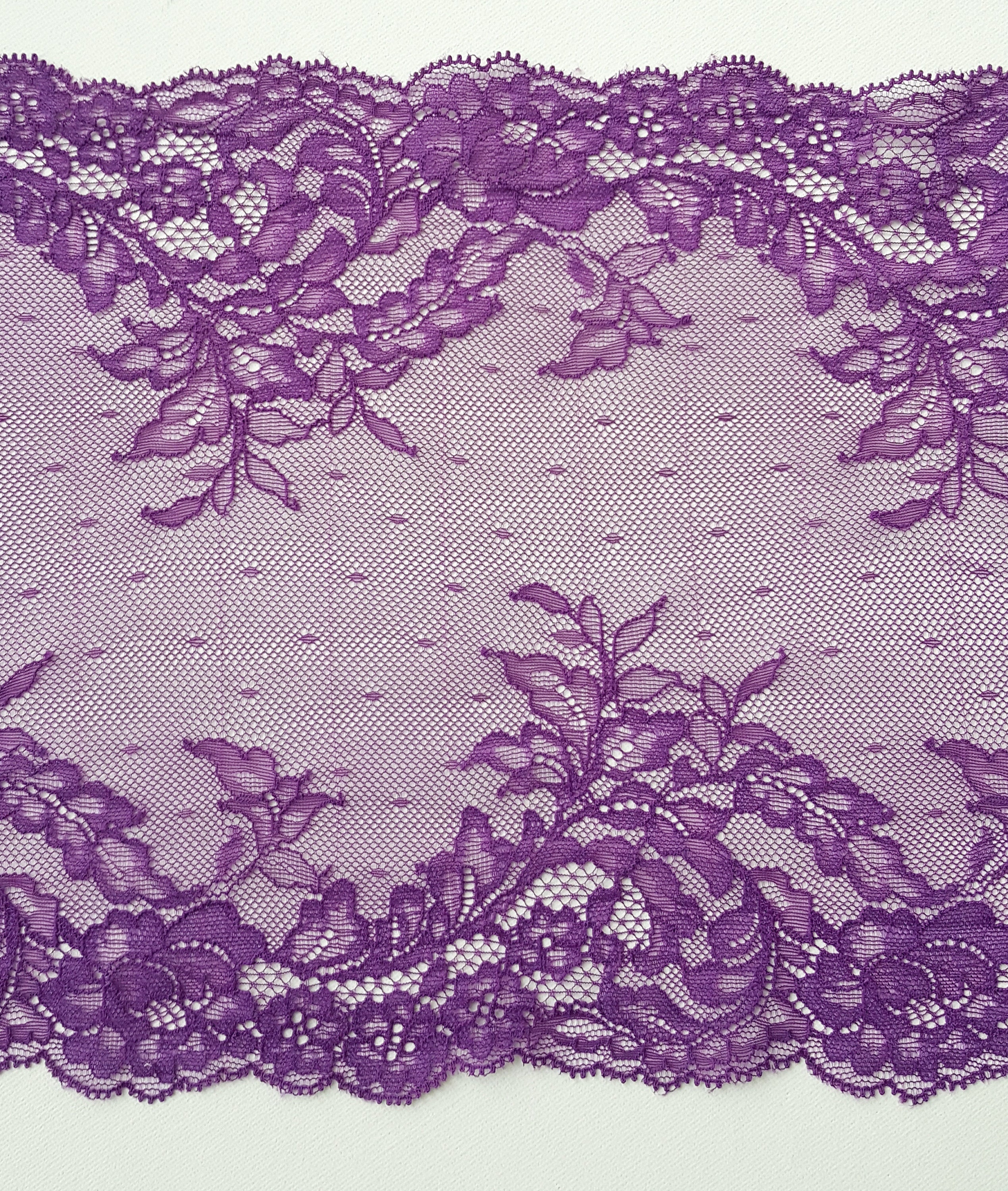 Purple Lingerie Stretch Lace Trim Wide Elastic Lace Width 23 | Etsy