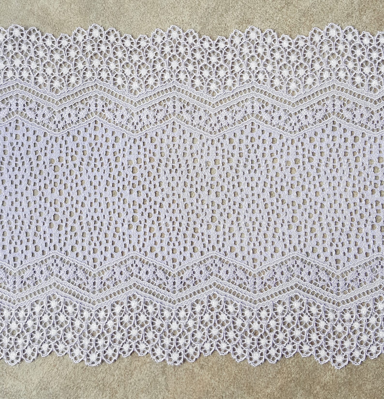 Lilac Wide Stretch Lace Trim, Elastic Lace Fabric, French Lace, Width ...