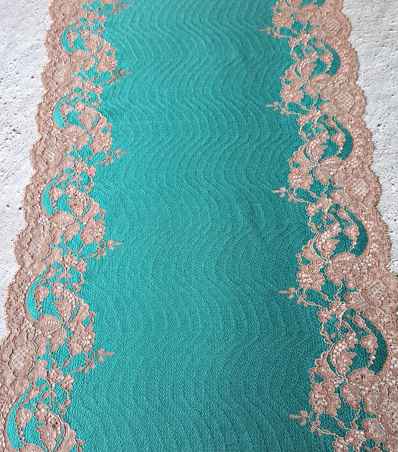 Turquoise Stretch Lace Trim Wide Elastic Lace Fabric Wedding - Etsy