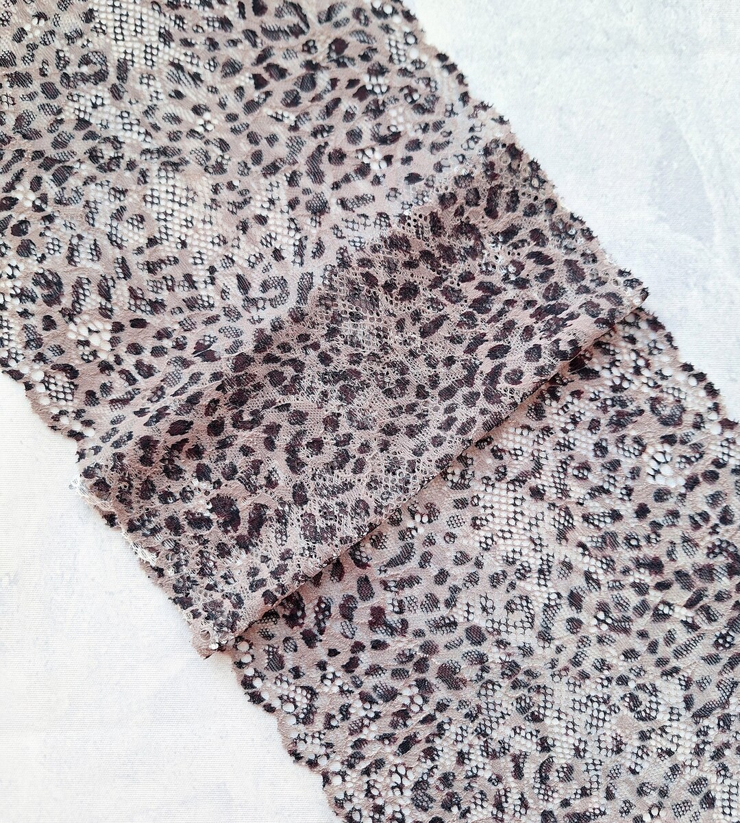 Leopard Print Stretch Lace Trim, Cheetah Print Elastic Lace, Panthera ...