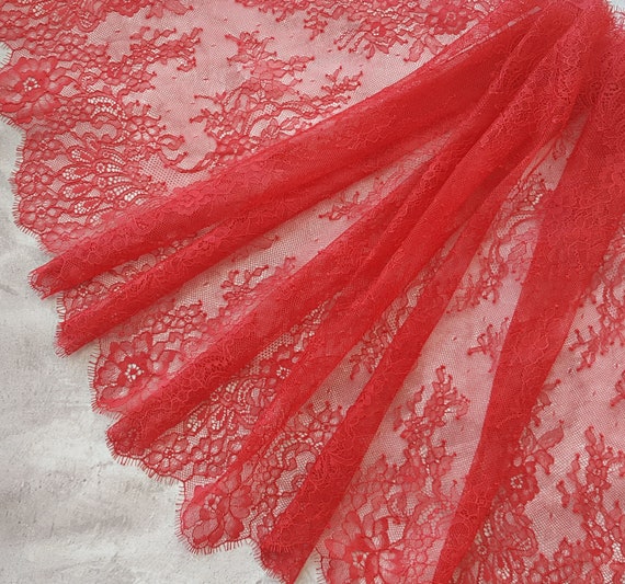 Buy 3.28 Yards Lipstick Red Lace Fabric French Lace Nonelastic Extra Wide Lace Width 19.68 50 Cm Nr 667 Online in India Etsy