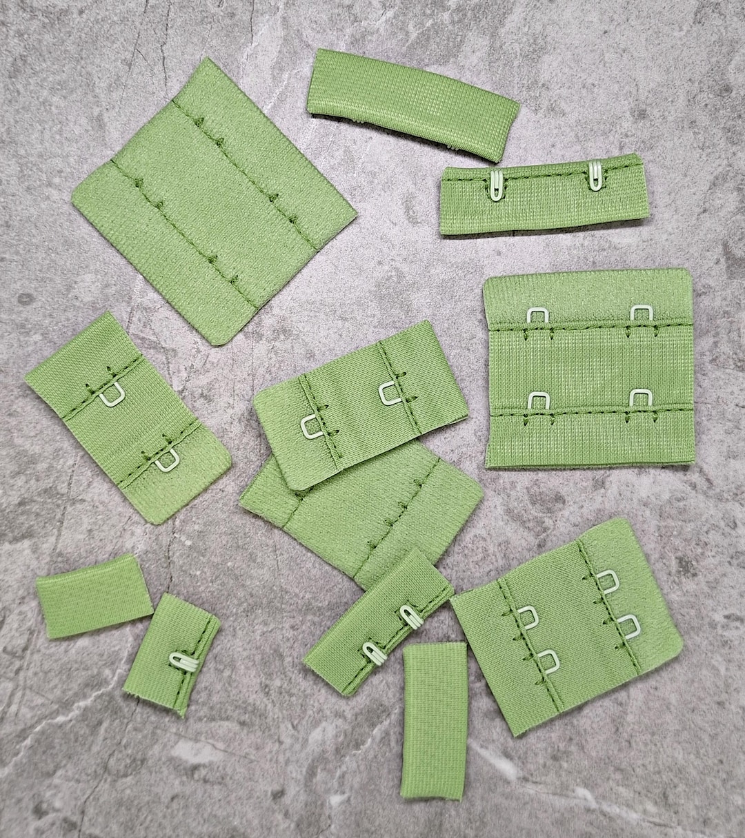 2x2 Olive Green Bra Making Hook and Eye Closures, Lingerie Making ...