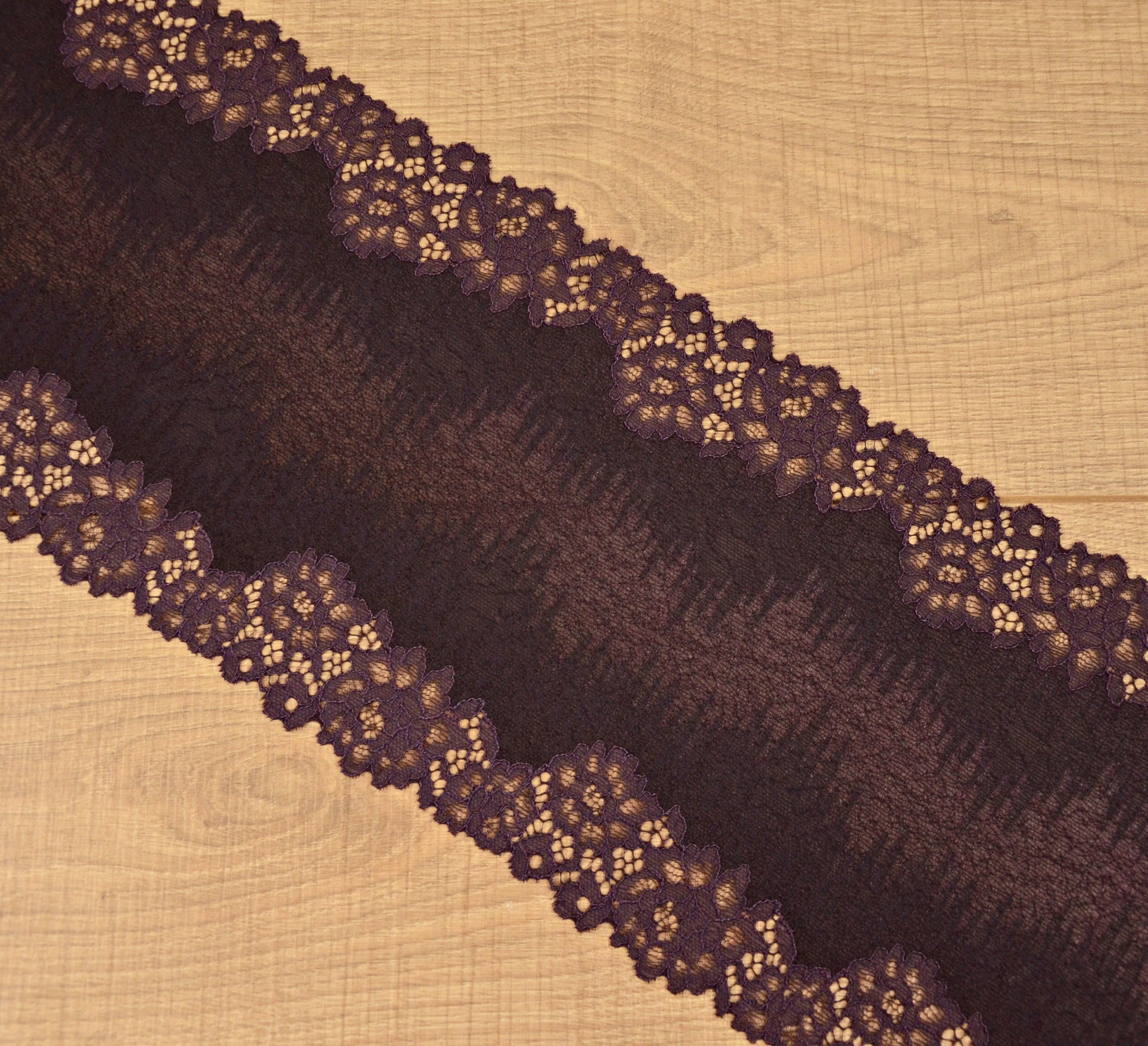 Wine Purple Stretch Lace Trim, Scallop Edge Lace Lingerie Sewing, Width ...