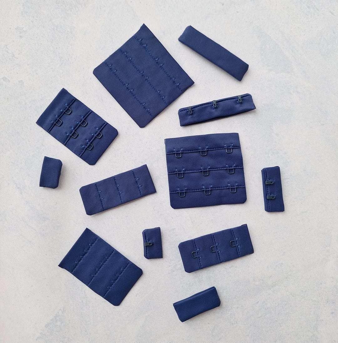 3x3 Dark Blue Bra Making Hook Eye Closures, 3x2 Bra Adjustable Fastener ...