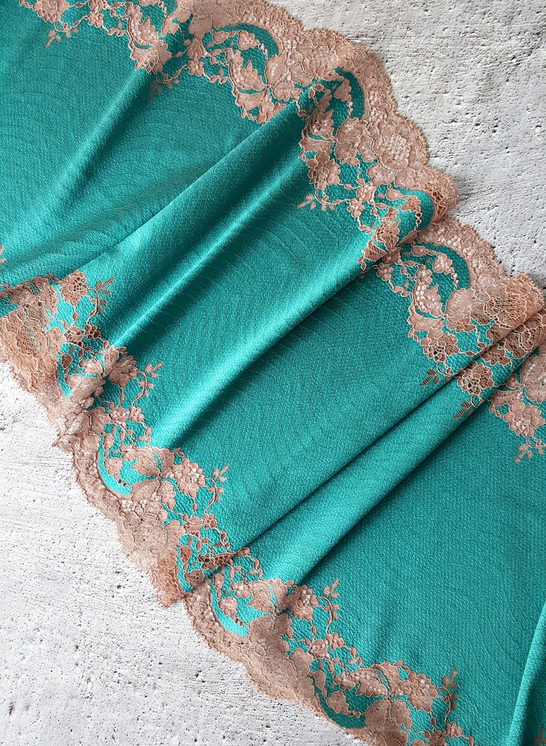 Turquoise Stretch Lace Trim Wide Elastic Lace Fabric Wedding | Etsy
