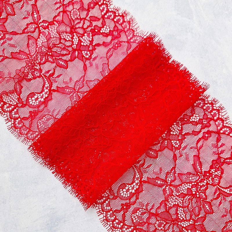 Red Lace Fabric - Etsy