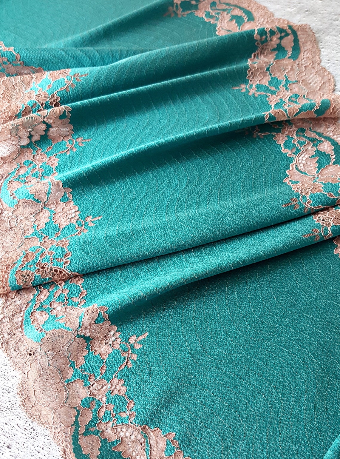 Turquoise Stretch Lace Trim Wide Elastic Lace Fabric Wedding | Etsy