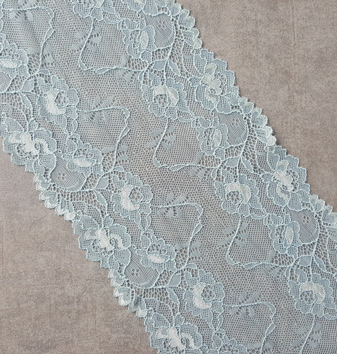 Mint Stretch Lace Trim Bra Making, Floral Elastic French Lace, Width 17 ...