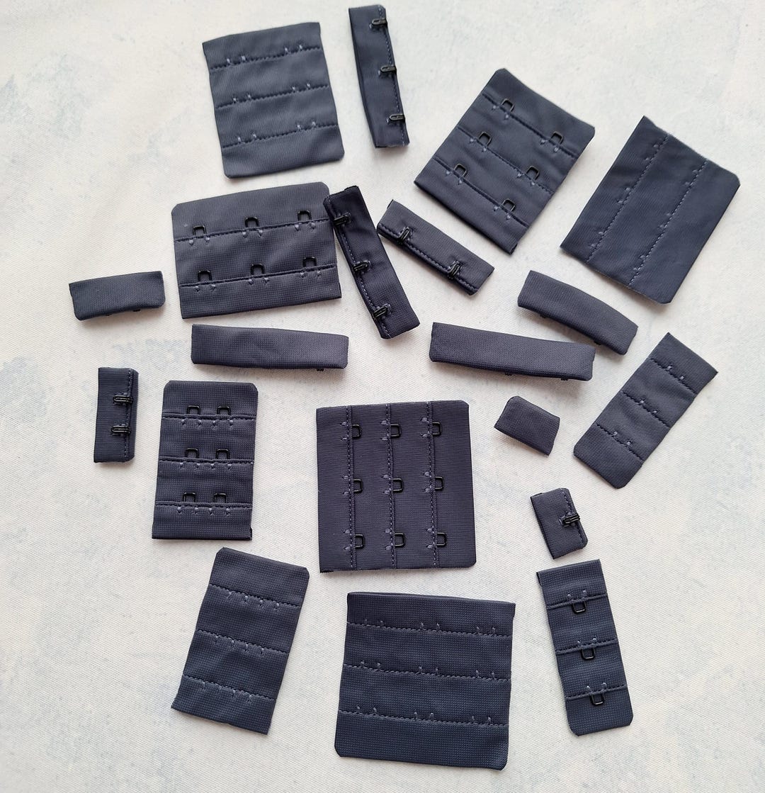 3x3 Grayish Dark Blue Hook Eye Closures, 3x2 Bra Adjustable Fastener ...