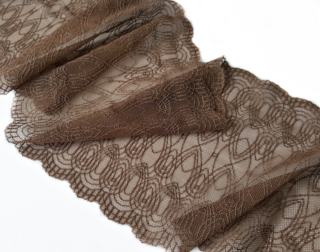 Brown Elastic Lace Trim, Stretch Lace Bra Making, Lingerie Lace, Width ...